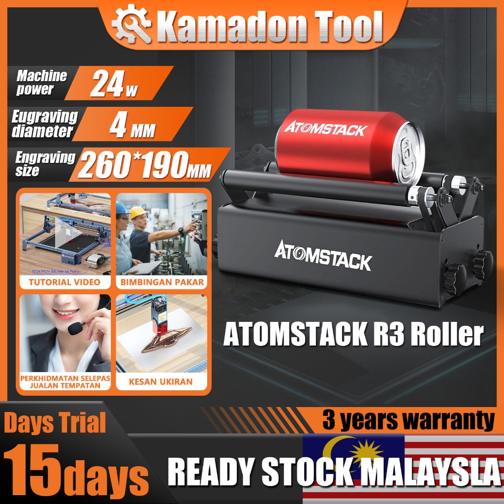 ATOMSTACK R3 Pro Laser Rotary Roller Set Engraving Module for ...