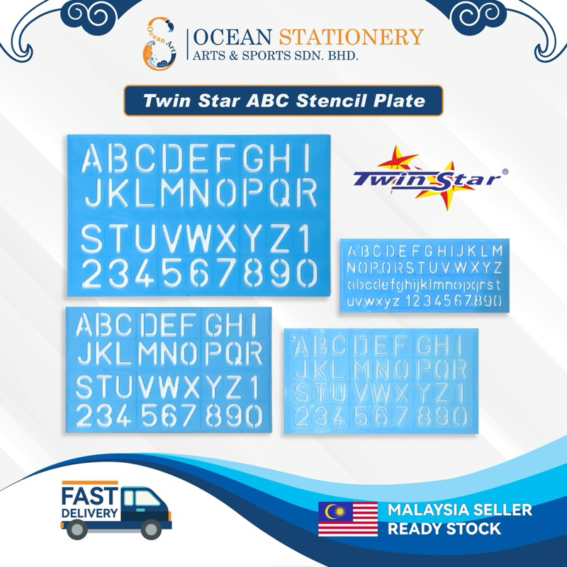 Twin Star Alphabet Numbers ABC Stencil Plate Ruler | Shopee Malaysia