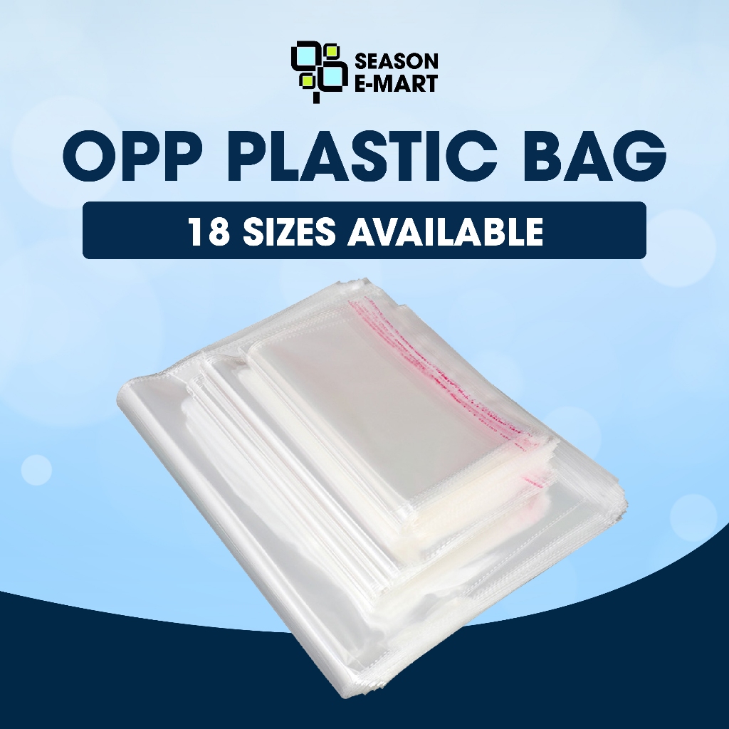 100pcs OPP Self Adhesive Plastic Bag Transparent Packing Plastik Beg ...