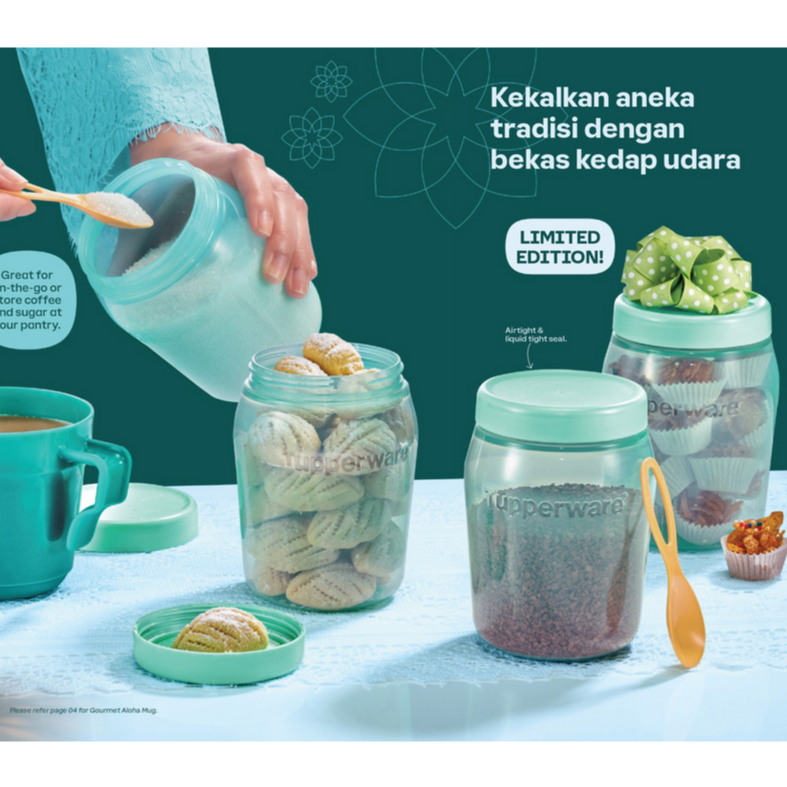 Tupperware 550ml Universal Jar Free Spoon Bekas Kuih Raya Gift Set Food ...