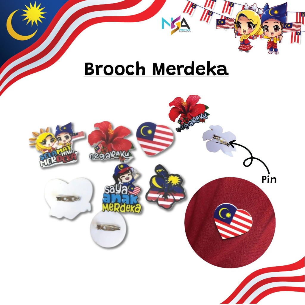 Brooch Pin Merdeka Hiasan Aksesori Kemerdekaan | Shopee Malaysia