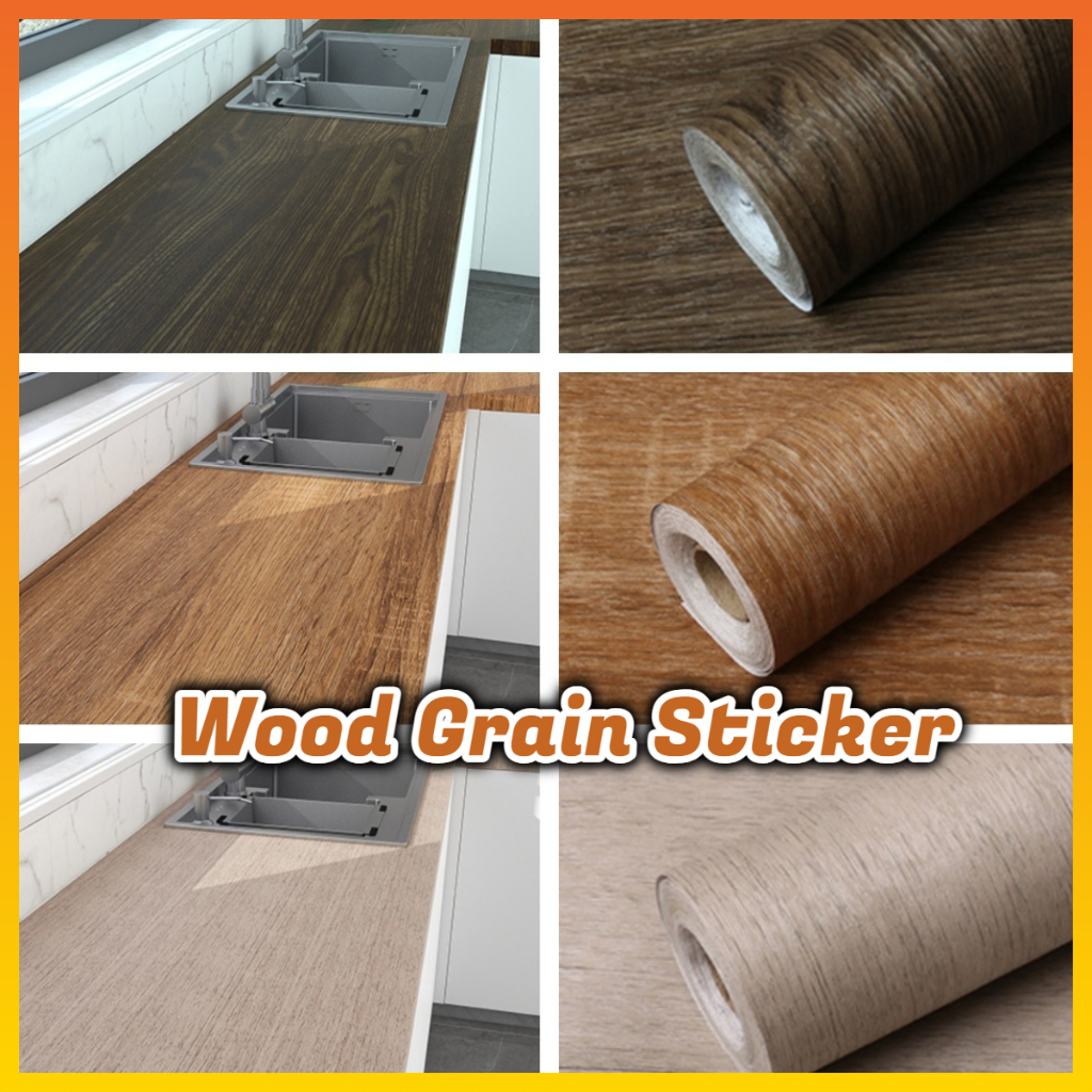 [Wallpaper🔥] Wood Design Sticker Table Top Kitchen Cabinet PVC ...