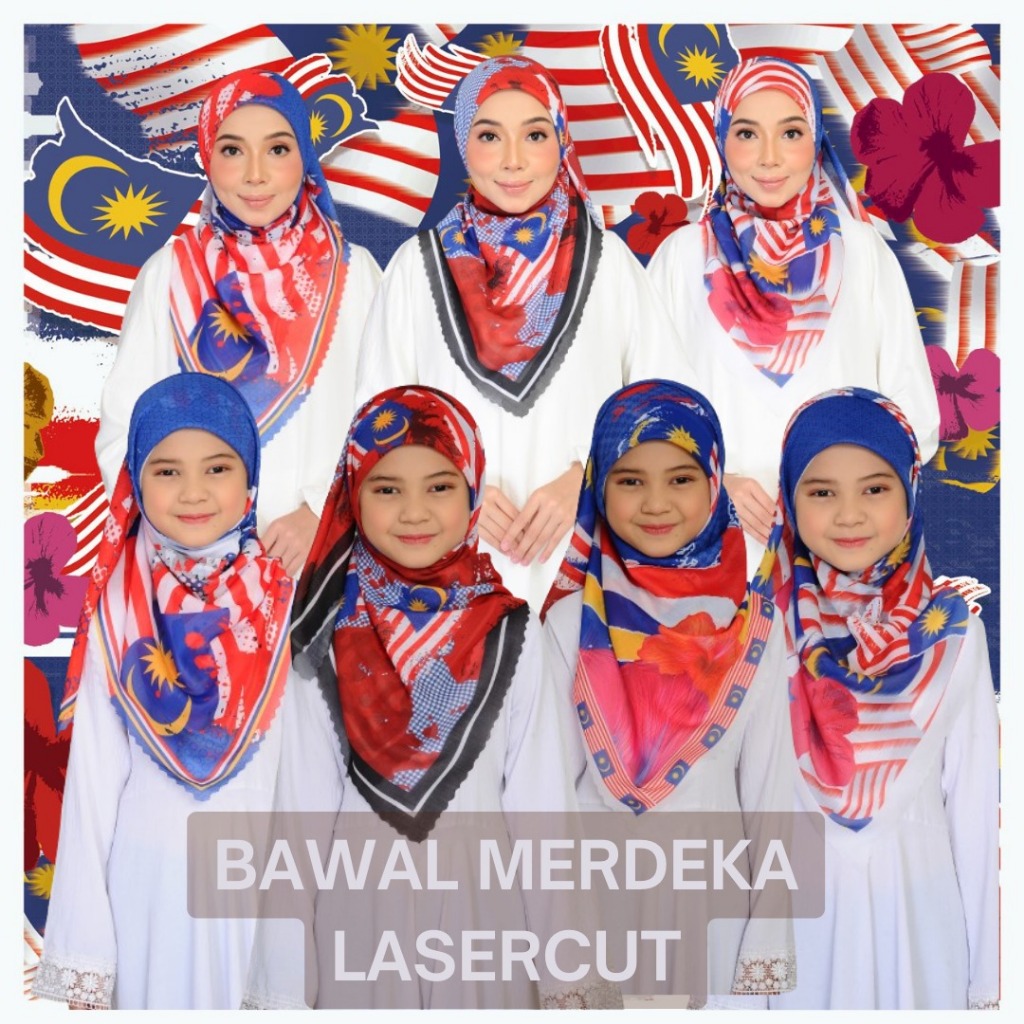 (2024 Merdeka) Bidang 45 Bawal Laser Cut Merdeka Dewasa Bawal Laser Cut ...