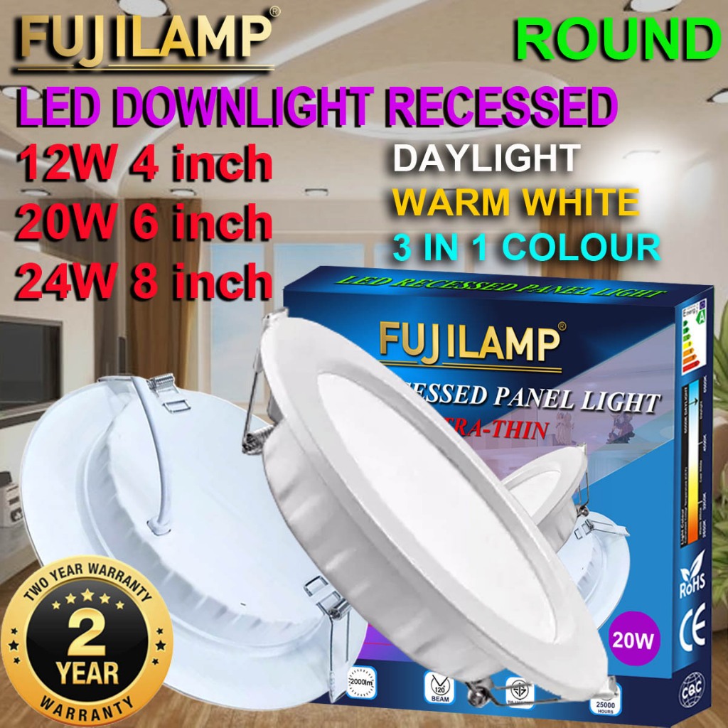 [local seller]LED Downlight 12W 20W 24W Round 4" 6'' 8" Recessed Led ...