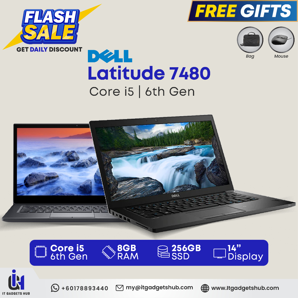 Dell Latitude 7480 Laptop | Intel Core i5-6th Gen 14" Display Size ...