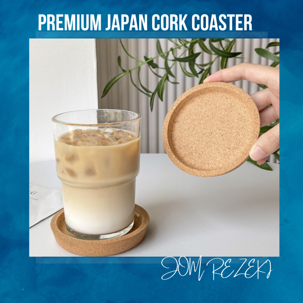 JOM Premium 10CM Cork Coaster Round Heat Resistance Coffee Mug Tea ...
