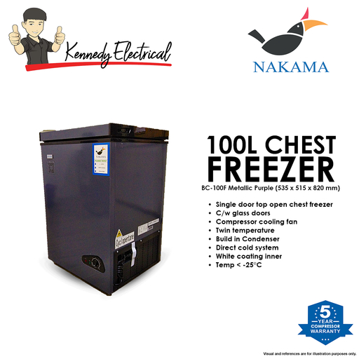 Nakama 100L CHEST FREEZER BC-100F Metallic Purple | Shopee Malaysia