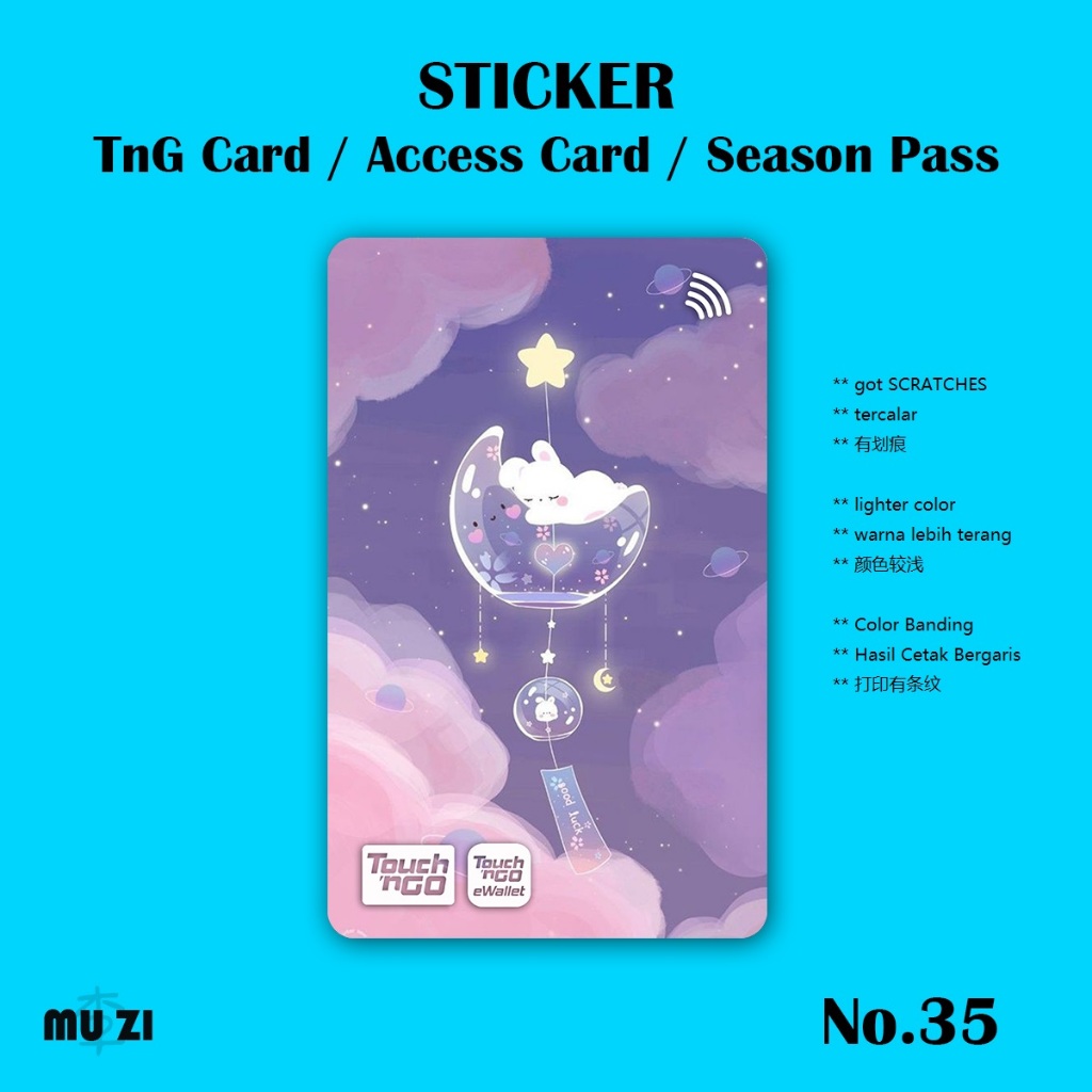 Cute TnG Card STICKER NFC STICKER Waterproof Thick Hard Material Cute ...