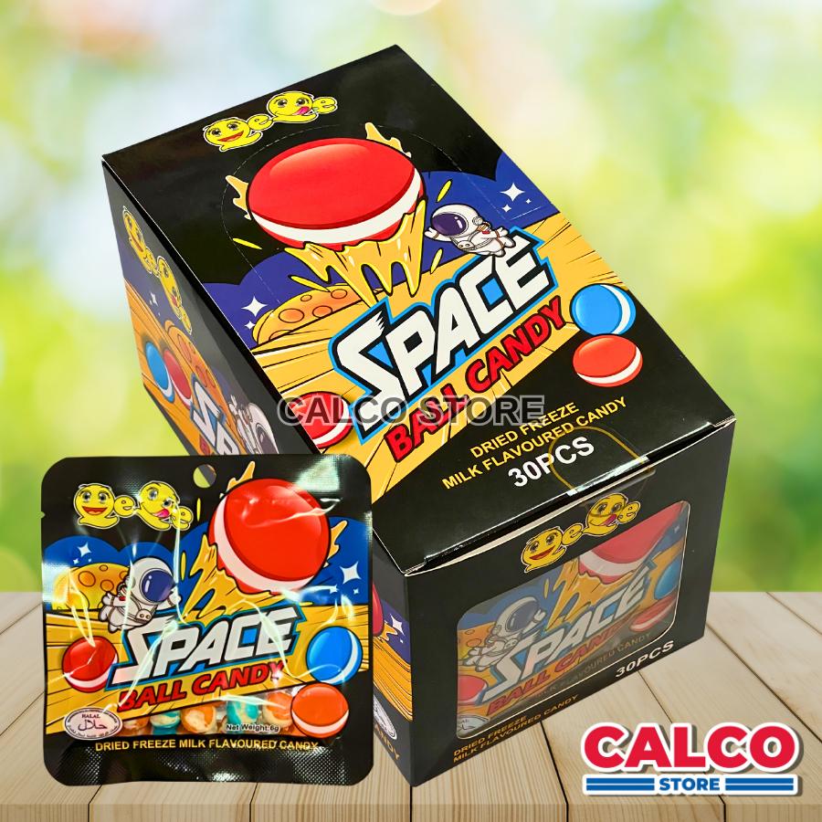 6g x 30pcs QeQe Jomei Space Ball Candy Dried Freeze Milk Flavoured ...