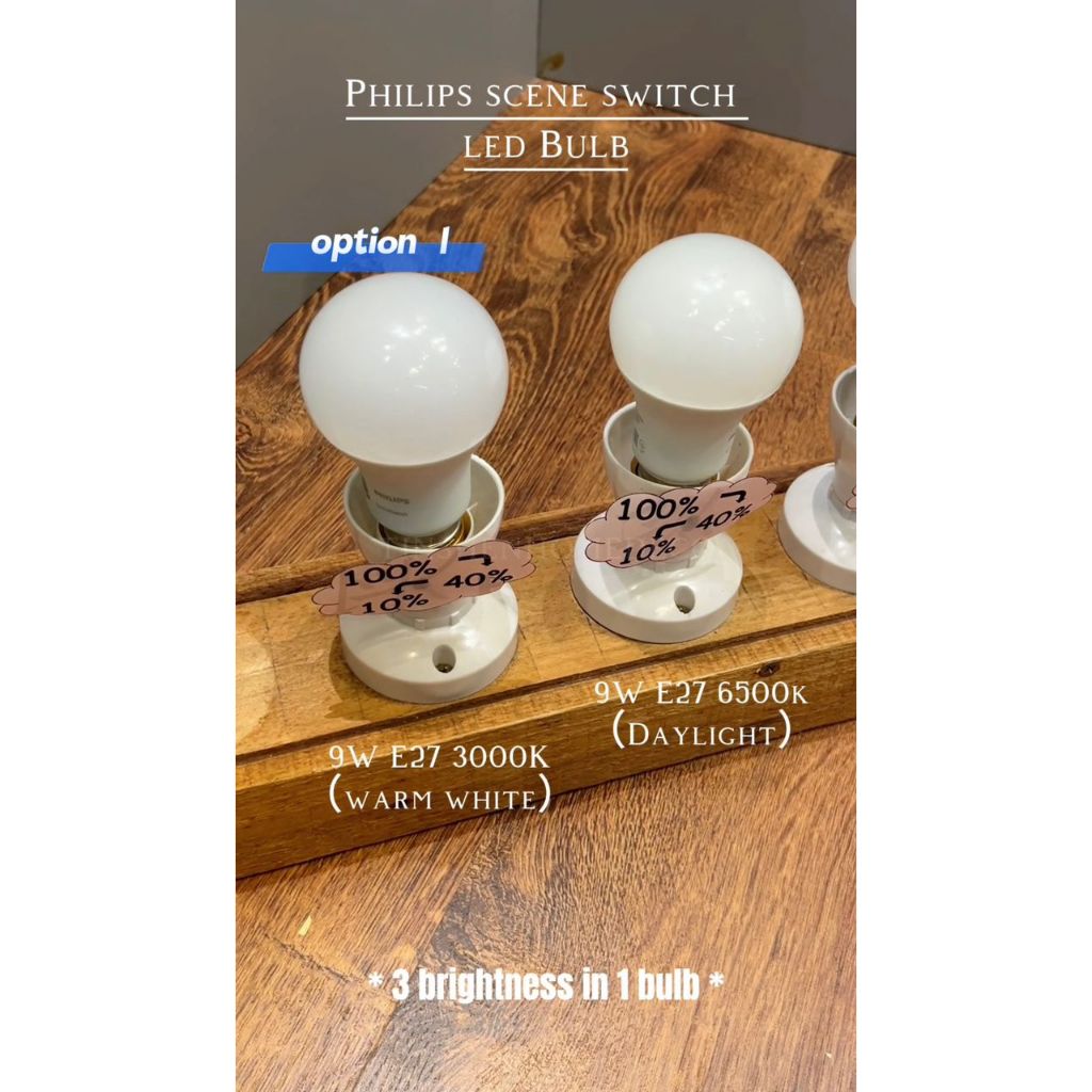 PHILIPS SCENE SWITCH LED BULB - 3 BRIGHTNESS IN 1 BULB (Warm White ...