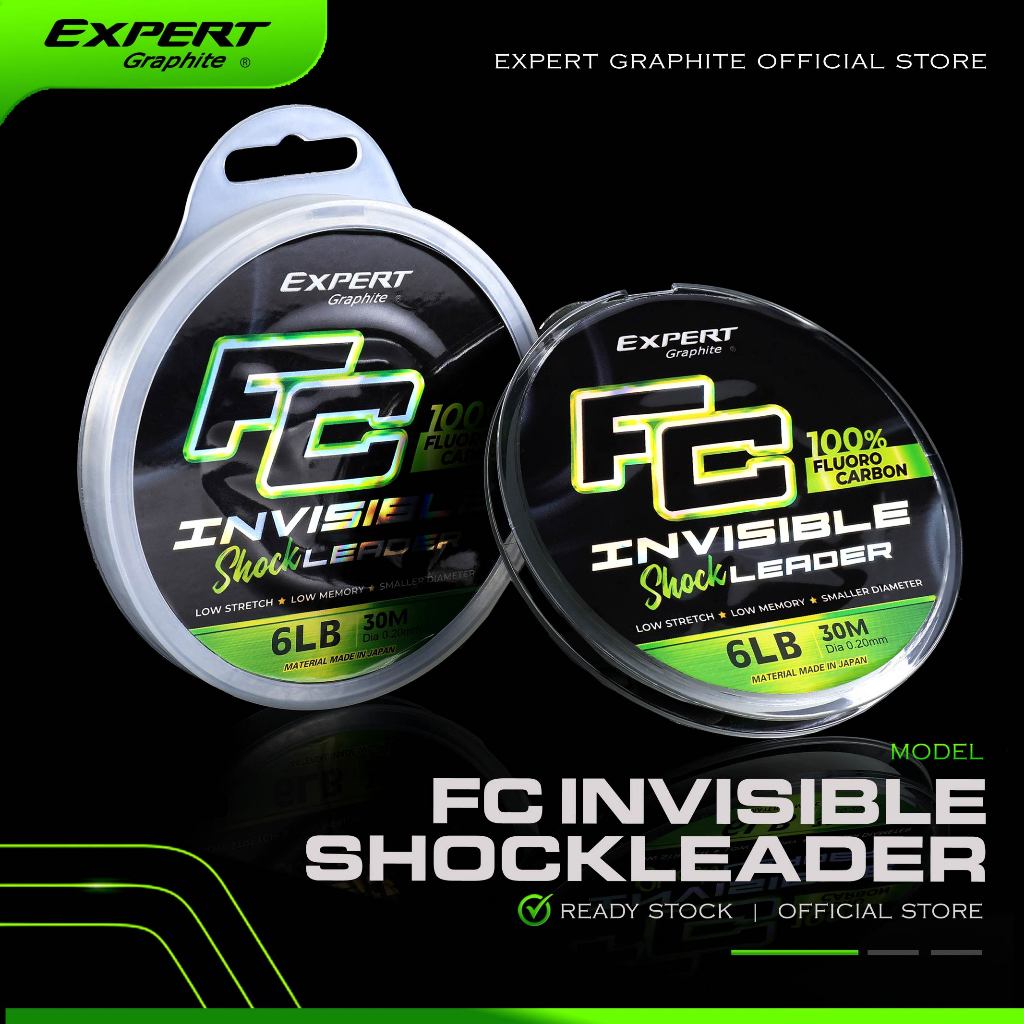 Expert Graphite FC 100% Flurocarbon Shock Leader Leader Line 6lb 8lb ...