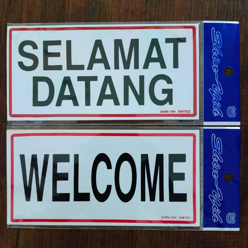 Office Sticker / Sticker Sign Board SW701 WELCOME / SW702 SELAMAT ...