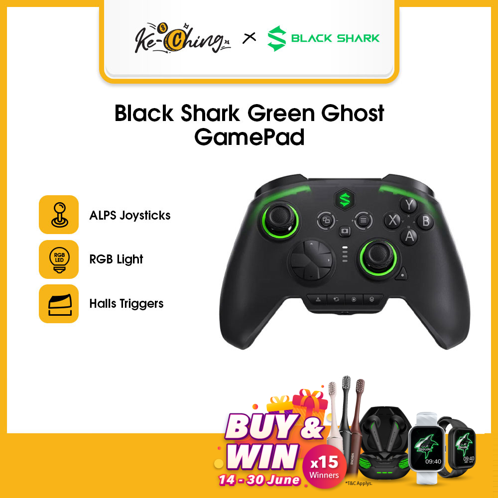 Black Shark Green Ghost Wireless Gamepad Game Controller For PC Switch ...