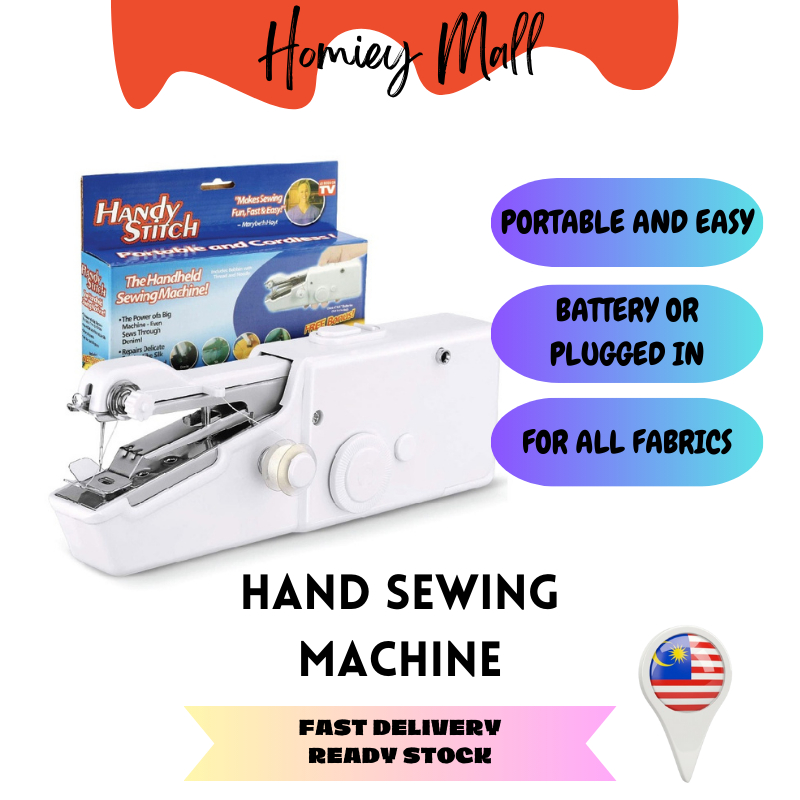 Hand Sewing Machine Portable And Rechargeable Handheld Sewer / Mesin ...