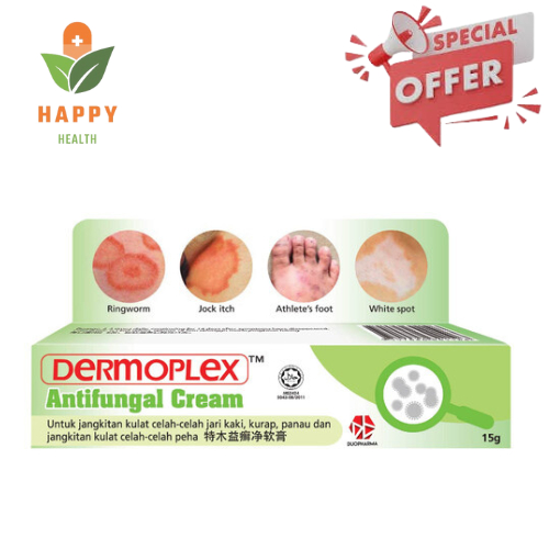 DERMOPLEX ANTIFUNGAL CREAM 15G - Krim kulat air, kurap & panau | Shopee ...