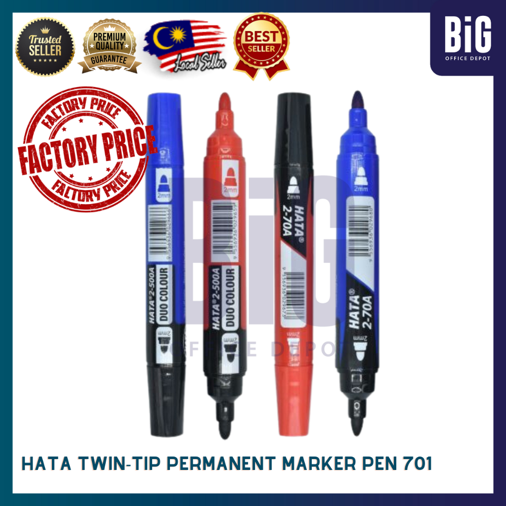【READY STOCK】PERMANENT MARKER/HATA/2-70A/2-500A/PENANDA KEKAL/TWIN TIP ...