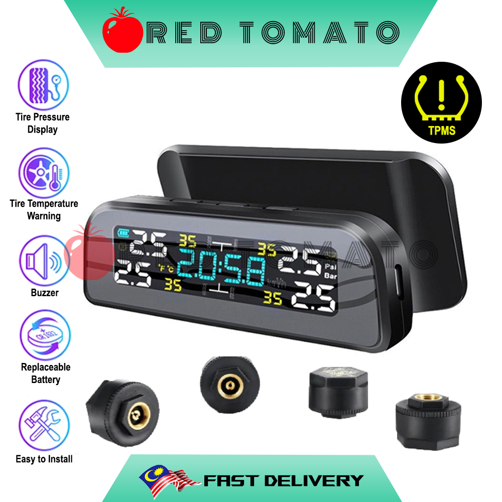 RED TOMATO Smart TPMS With Color Screen Tire Pressure Monitor System ...
