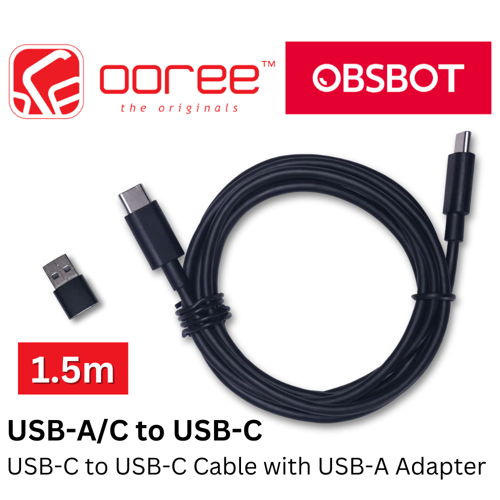 OBSBOT USB-C TO USB-C CABLE WITH USB-A ADAPTER - 1.5 METER (OBS ...