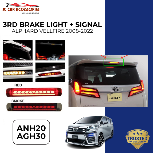 Toyota Alphard Vellfire Estima ANH20 AGH30 ANH30 LED Rear Spoiler Third ...