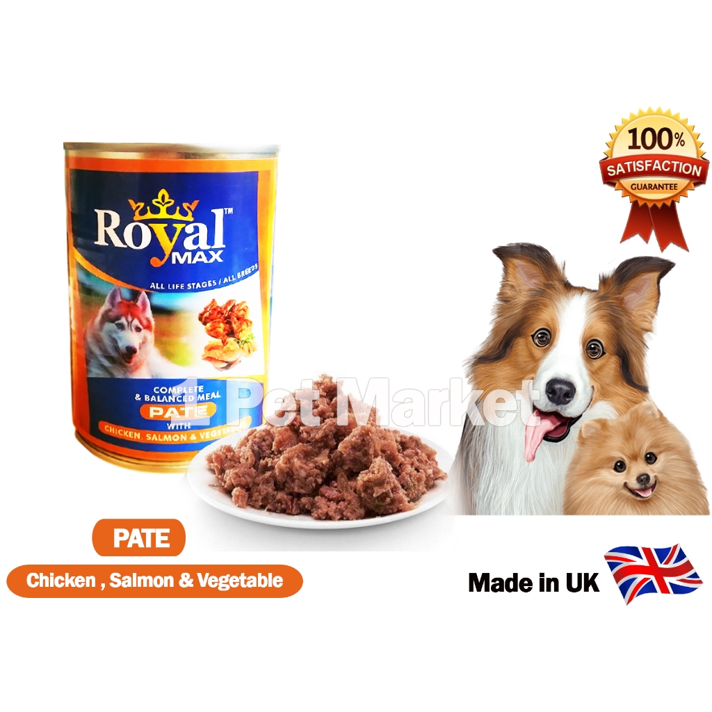 Royal™ Max Pate Chicken, Salmon &Vegetable Dog Can Food 410G | Shopee ...