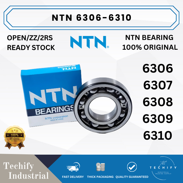 NTN 6306, 6307, 6308, 6309, 6310 Open, 2RS, ZZ Deep Groove Ball Bearing Motor Bearing 100% ...