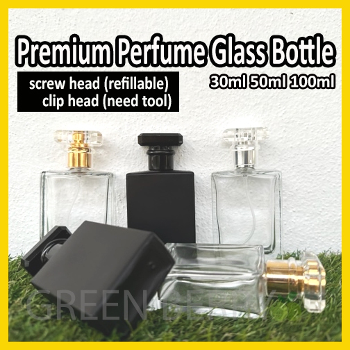 30ml 50ml premium square glass perfume spray bottle transparent thick ...