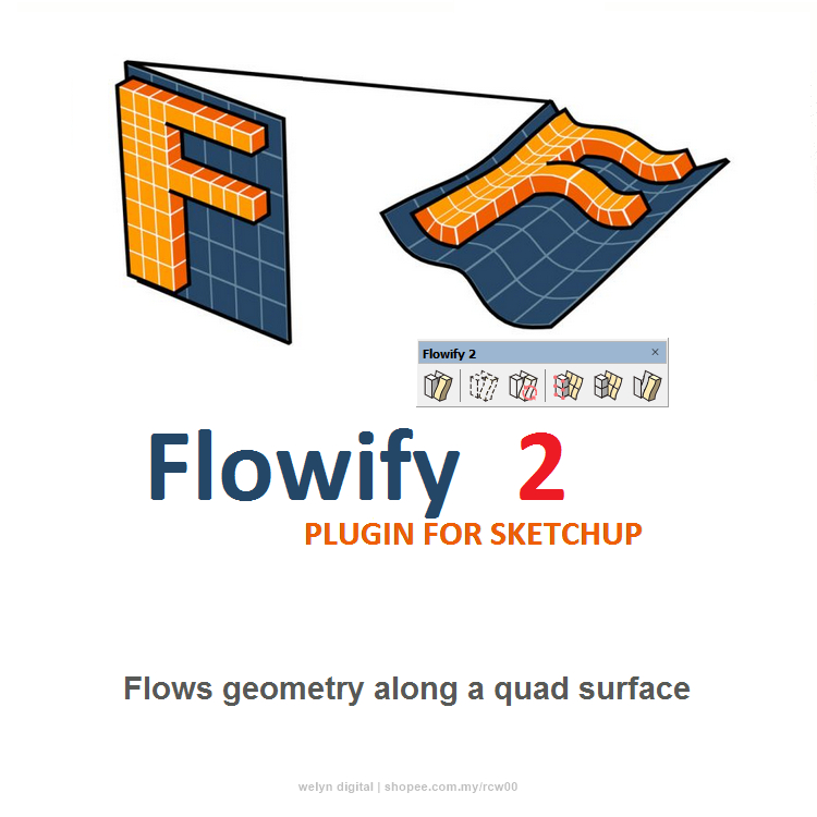 SketchUp | Plugins | Extension 2025 Flowify 2 - Flows geometry along a ...