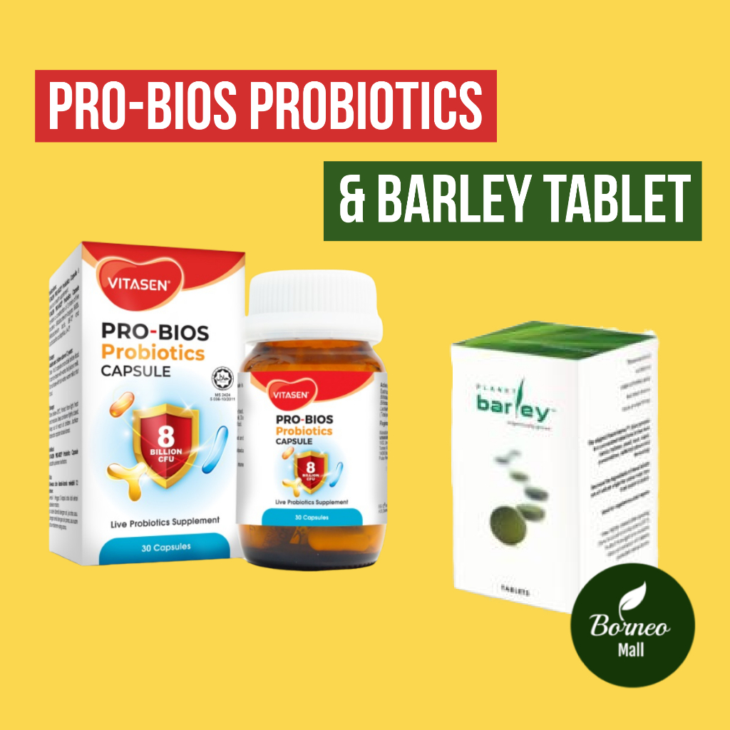 Vitasen Pro-Bios Probiotics 30s | Planet Barley Tablet 70s | Shopee ...