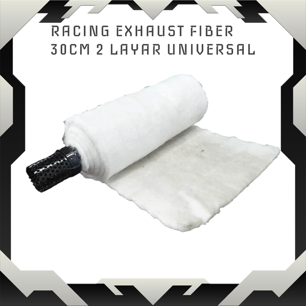 30CM RACING MOTORCYCLE EXHAUST FIBER 2 LAYAR UNIVERSAL GLASS WHITE ...