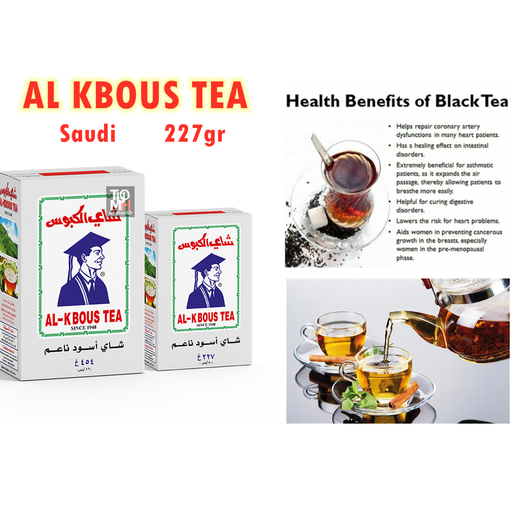 227gm+227gm gm Teh Arab / AL KBOUS arabic black tea powder | Shopee ...