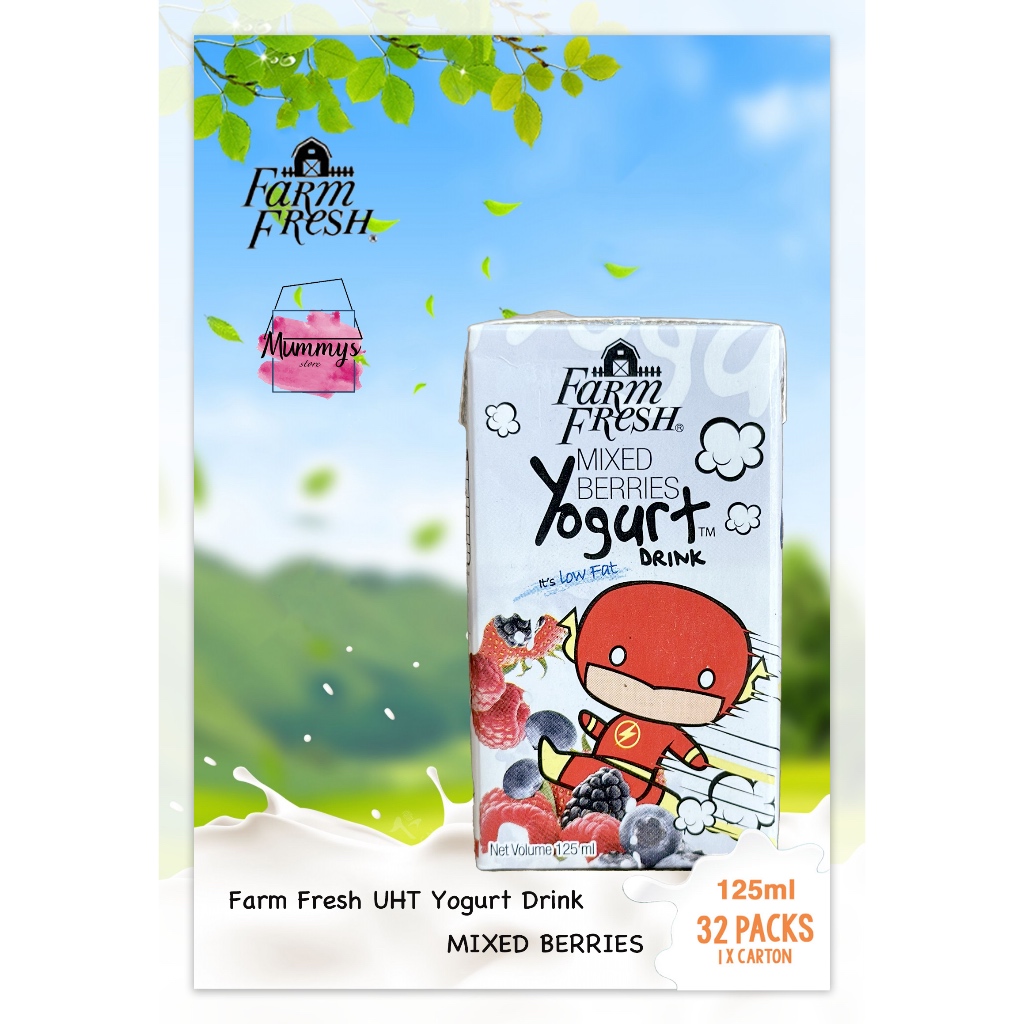 Farm Fresh UHT Yogurt Drink Mixberry 125ml x 32 Packs | Shopee Malaysia
