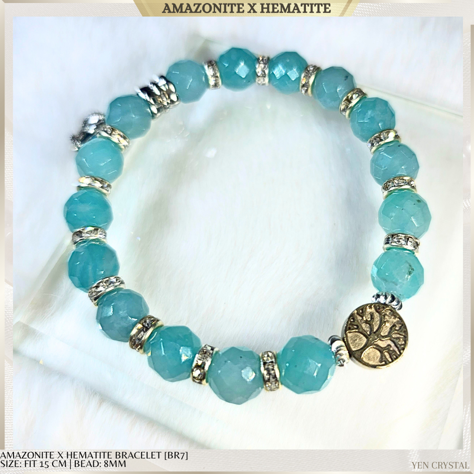 AMAZONITE X HEMATITE BRACELET *HIGH-QUALITY*Protection On-The-Go®[BR7 ...