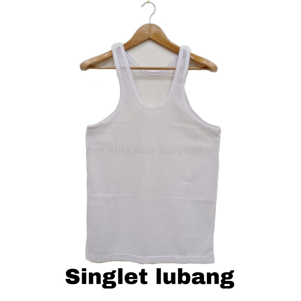 WHITE MEN SINGLET EYELET KID SINGLET SCHOOL / SINGLET LELAKI PUTIH ...