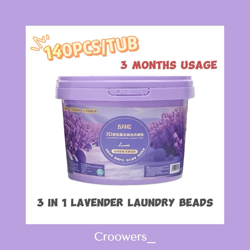 140PCS Lavender Laundry capsule pod [Power Clean/Perfume] 3 in 1 Deep ...