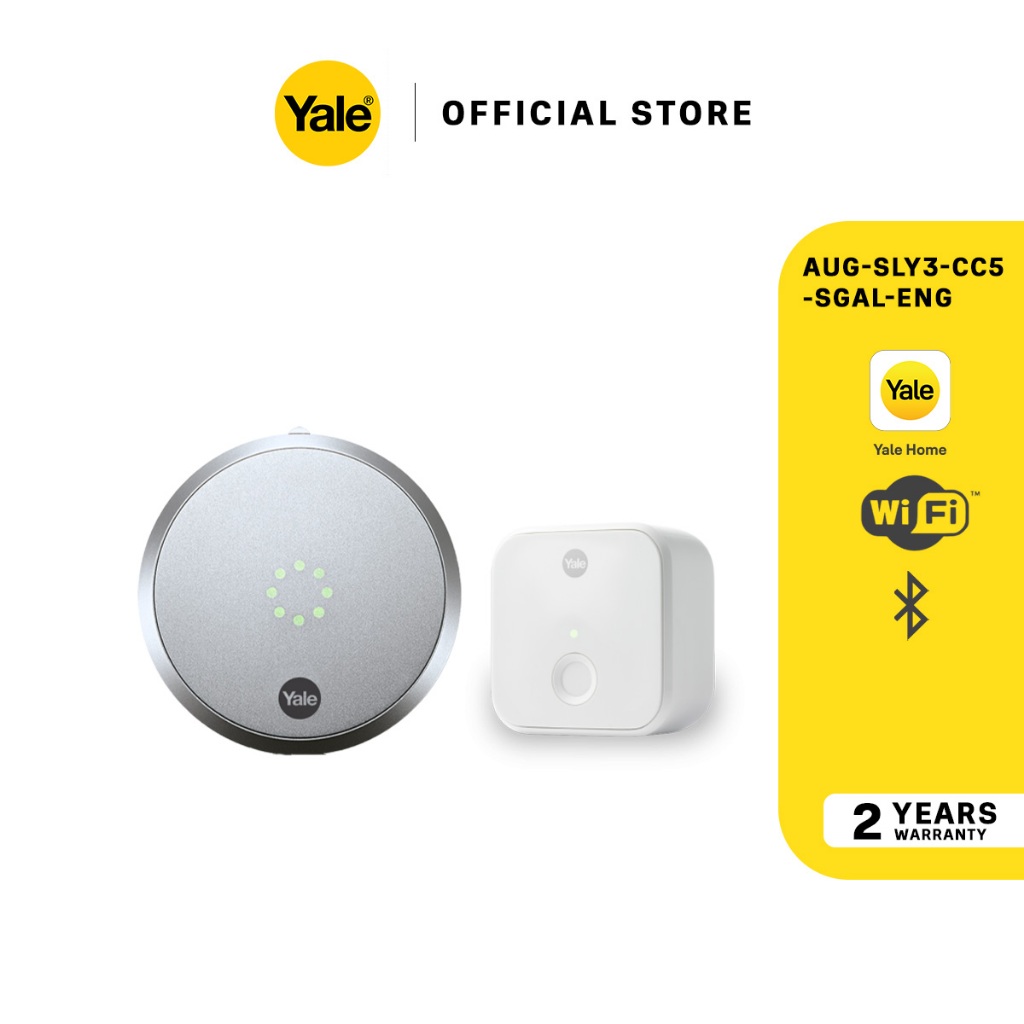 Yale Smart Lock Pro (Deadbolt) + Connect Wi-Fi Bridge AUG-SLY3-CC5-SGAL ...