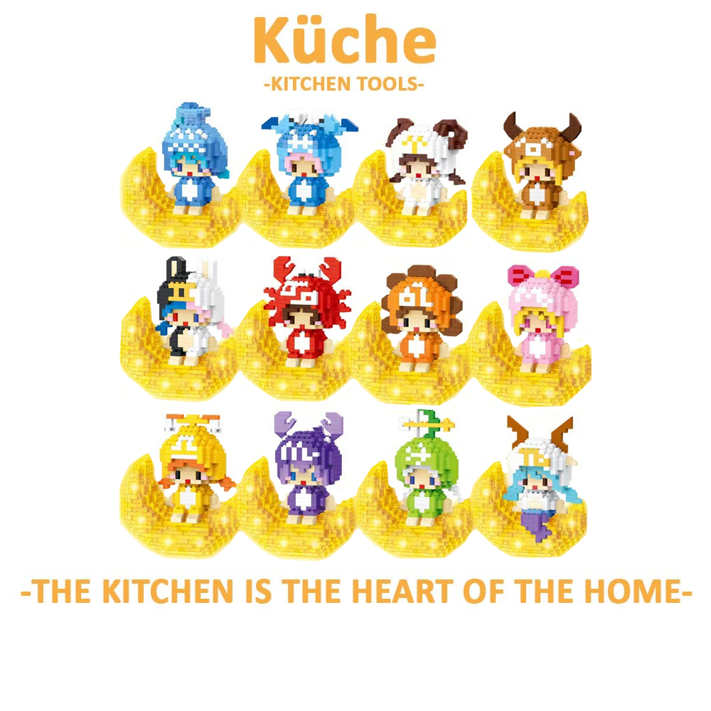 KUCHE Zodiac Signs Blocks DIY Mini Cute Model Building Blocks 12 Zodiac ...