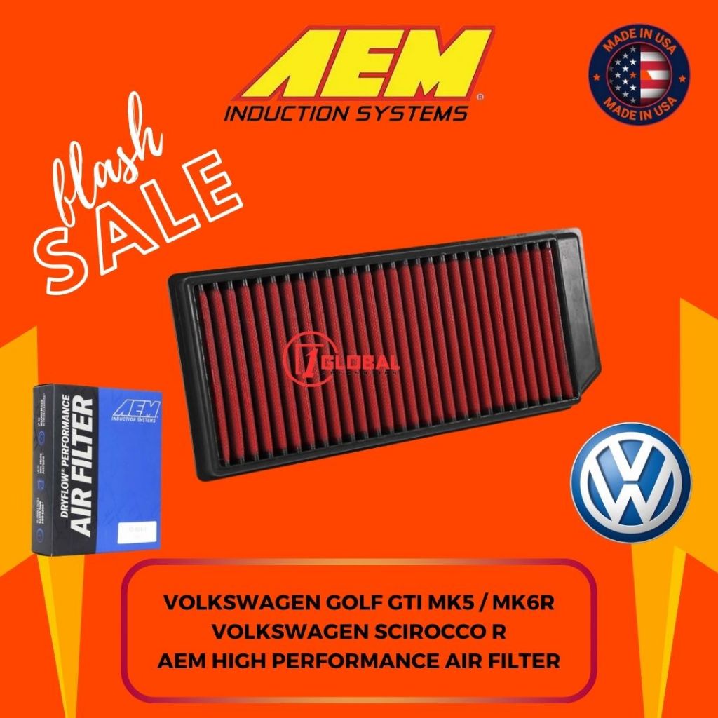 AEM USA REPLACEMENT HIGH PERFORMANCE AIR FILTER VOLKSWAGEN GOLF GTI MK5 ...