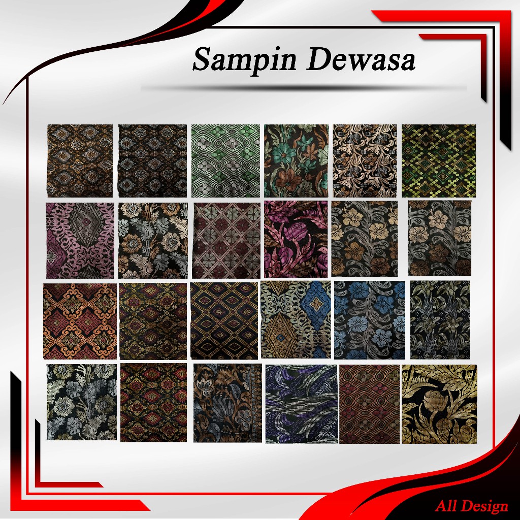 Sampin Dewasa Design 105-128/ Exclusive / Sampin Songket / Printed ...