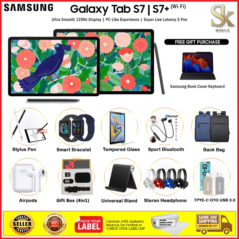 Samsung Galaxy Tab S7 / S7+ Wi-Fi Tablet | 6/8GB RAM + 128/256GB ROM | Original Samsung Malaysia ...