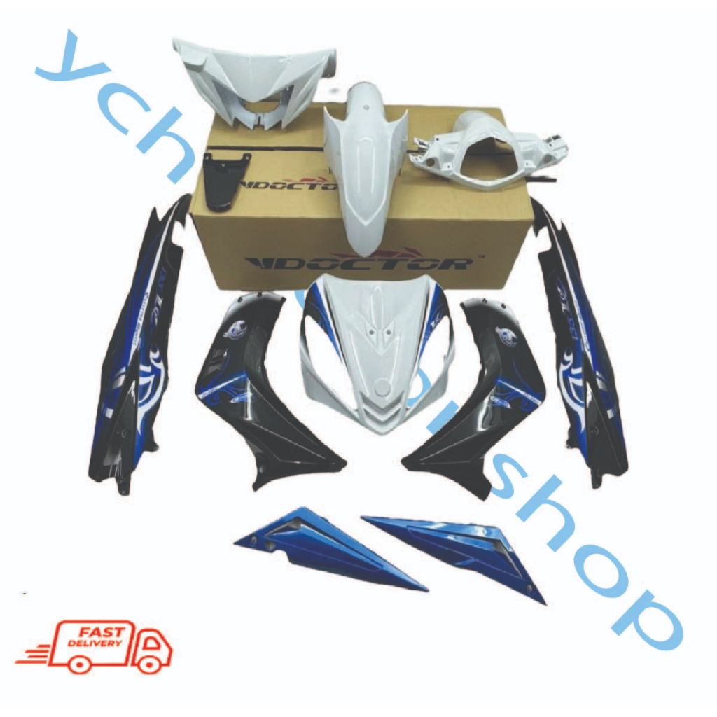 YAMAHA LC135 LC 135 135LC 135 LC V1 DOCTOR NEW DESIGN 2024 SR BLUE BODY COVER SET STICKER STRIPE ...
