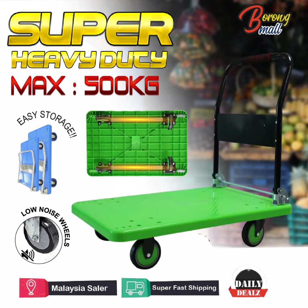 Super Heavy Duty Foldable Handle Platform Trolley 360° Rotation Wheel ...