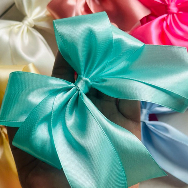 (3pcs/pax) 1.5 inch Ribbon Bow, XL Size Double Loop Satin Ribbon ...