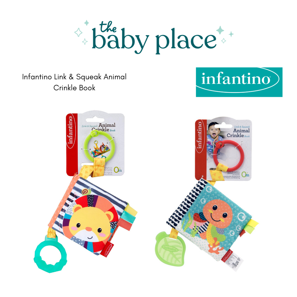 Infantino Link & Squeak Animal Crinkle Book Baby Toy | Shopee Malaysia