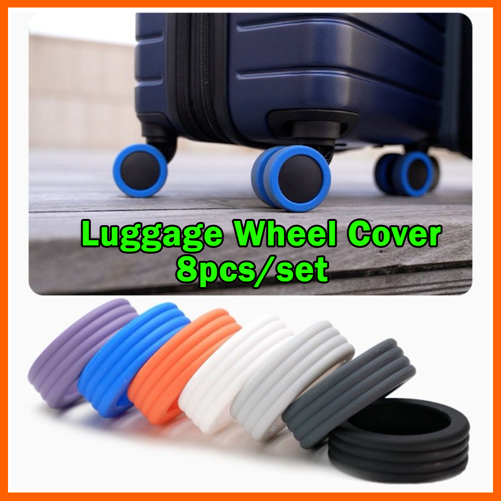 8pcs/set Anti-wear Luggage Wheels Protector Cover Elastic Silicone ...