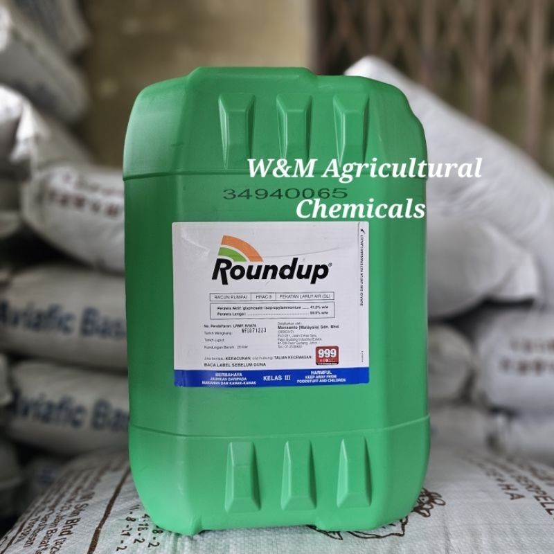 Roundup Monsanto 20L Glyphosate 41% Weed Killer Racun Rumpai Herbicide ...