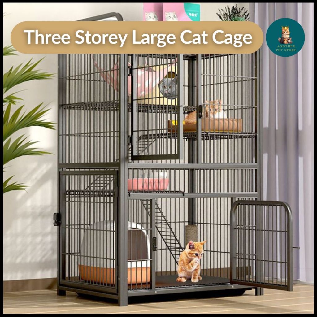 Cage Large Sangkar Kucing Besar 2 3 Tingkat 3 level Cat House Indoor ...