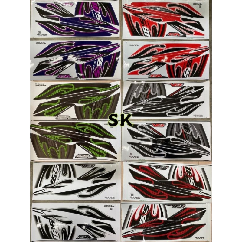 SYM 185 VF3i V1 V2 V3 API EDISI (20) API DESIGN STRIPE BODY STICKER ...