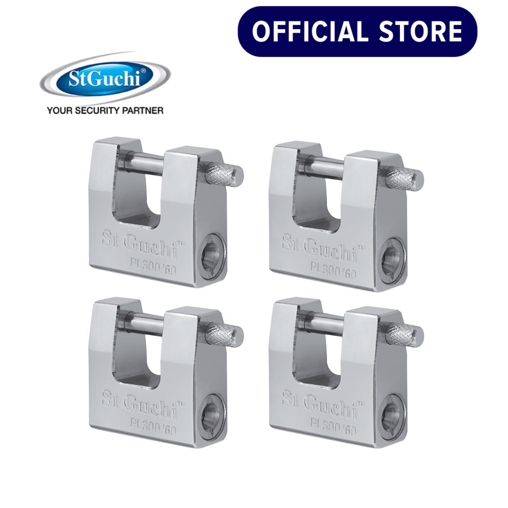 St Guchi Armoured Pad Lock (Key Alike) 60mm 4pcs Pack SGPL-300/604 ...