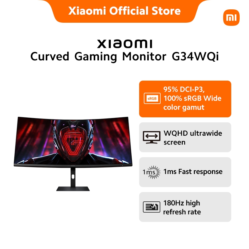 Xiaomi Curved Gaming Monitor G34WQi 34'' WQHD display/180Hz refresh ...