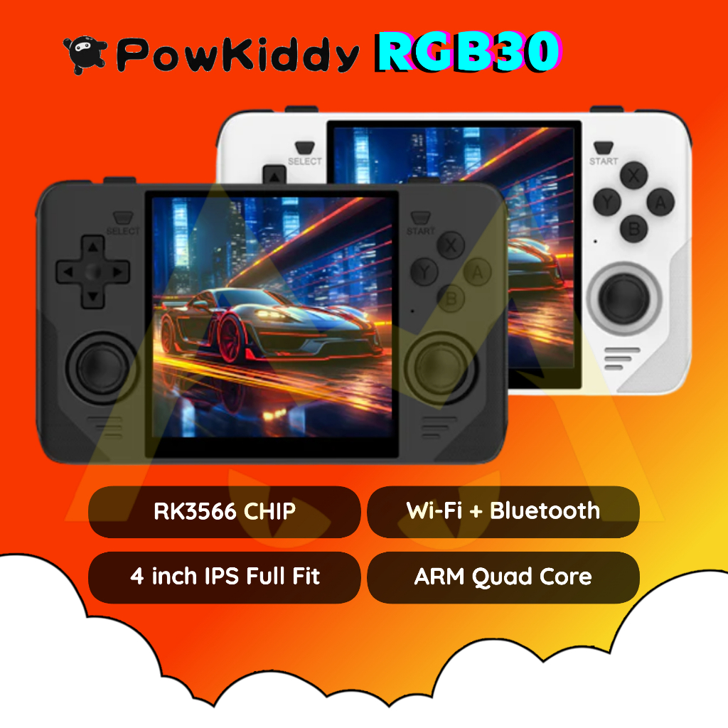 [MSIA STOK] POWKIDDY RGB30 Retro Gaming Machines JELOS Handheld Game Console Built-in WIFI ...